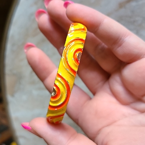 Vintage | Jewelry | 7s Bright Enamel Bangle | Poshmark